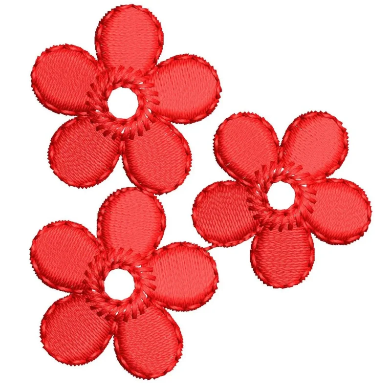 Three Flowers Embroidery Freebie Design